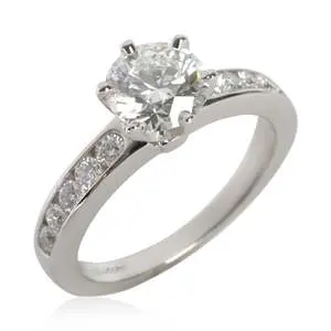 Tiffany & Co. 1.09 Ct Round Brilliant Diamond Channel Set Engagement Ring