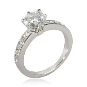 Tiffany & Co. 1.09 Ct Round Brilliant Diamond Channel Set Engagement Ring