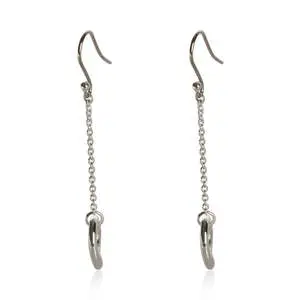 Tiffany & Co. Sterling Silver Elsa Peretti Open Heart Dangle Earrings
