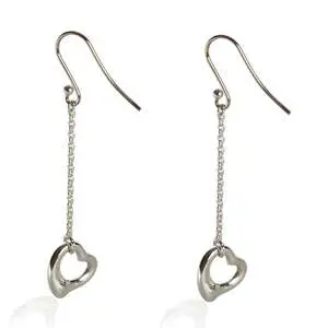 Tiffany & Co. Sterling Silver Elsa Peretti Open Heart Dangle Earrings