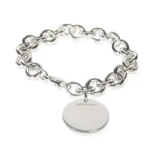 TIFFANY & CO. Tiffany & Co. Sterling Silver Round Tag Link Bracelet