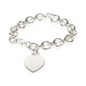 Tiffany & Co. Sterling Silver Heart Charm Link Bracelet - Sterling_silver