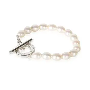 Tiffany & Co. Sterling Silver Pearl Toggle Bracelet