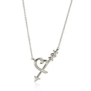 Tiffany & Co. Sterling Silver Paloma Picasso Graffiti Heart Pendant Necklace