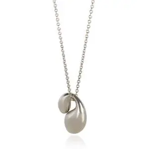 Tiffany & Co. Sterling Silver Elsa Peretti Double Teardrop Pendant Necklace - Sterling_silver