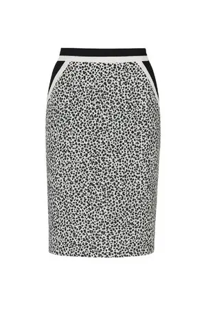 CONQUISTA Elegant Speckled Pencil Skirt With Contrast Trim