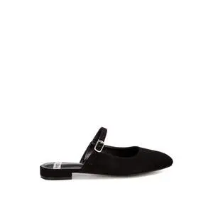 RAG & CO Buckled Square Toe Flats - Black