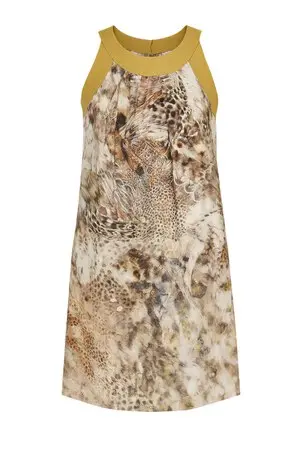 CONQUISTA Elegant Animal-print Halter Dress — Light, Sophisticated & Effortlessly Chic