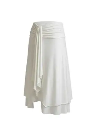 CONQUISTA Layered Draped Skirt - White