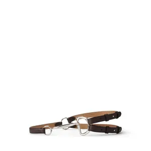 Ralph Lauren Calfskin Equestrian Skinny Belt