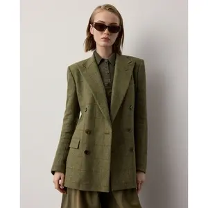 Ralph Lauren Ramona Windowpane Tweed Jacket