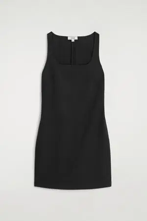 Cos Square-neck Crepe-jersey Dress