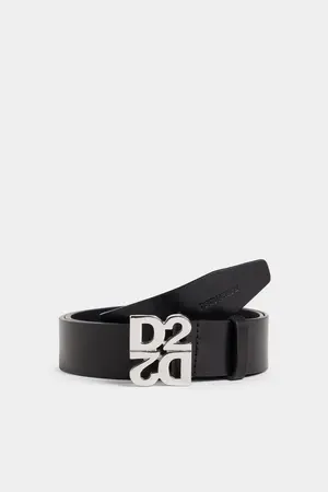 Dsquared2 Slim Leather Belt With Upside Down Buckle