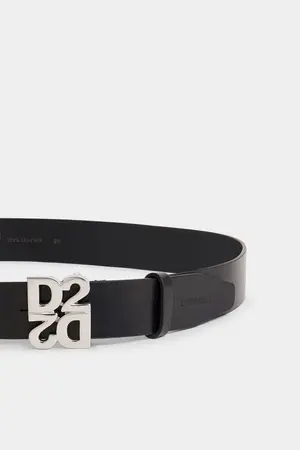 Dsquared2 Slim Leather Belt With Upside Down Buckle