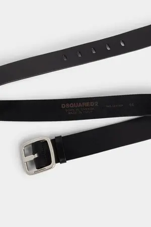 Dsquared2 Smooth Leather Belt With Buckle