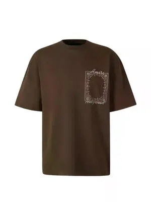 Amiri Logo-print Cotton T-shirt - Brown