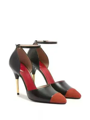 Valentino Garavani D'orsay Sinead Pumps In Goatskin And Suede - Black