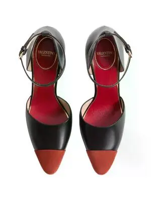 Valentino Garavani D'orsay Sinead Pumps In Goatskin And Suede - Black