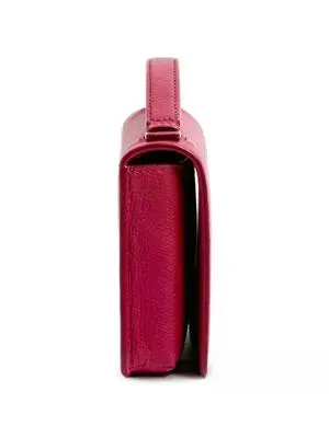Valentino Garavani Vlogo Signature Grainy Calfskin Wallet With Chain - Pink