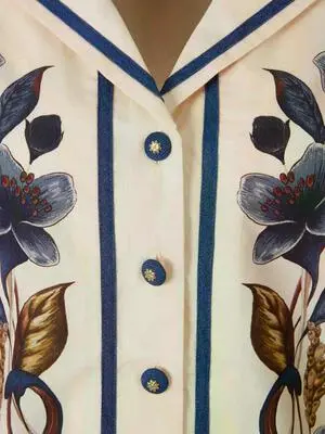 Farm Rio Floral-print Sailor-collar Shirt