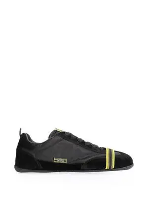 Fendi Wrap Suede-panelled Sneakers - Black