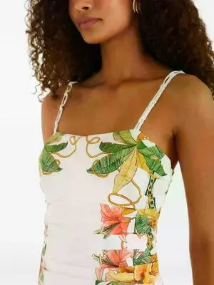 Farm Rio Tropical-print Spaghetti-strap Midi Dress