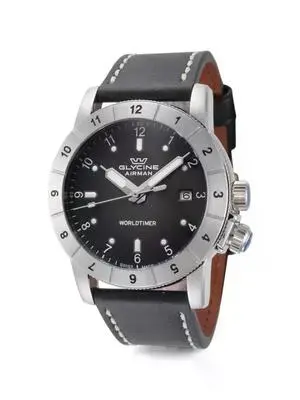 GLYCINE Airman Worldtimer 42mm Watch - Black