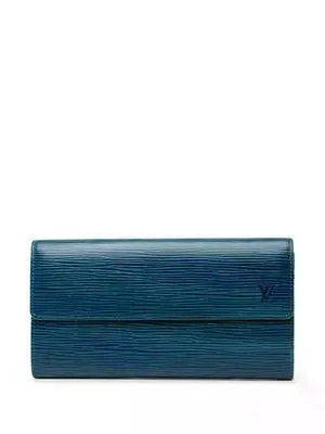 LOUIS VUITTON 1996 Epi Sarah Wallet Long Wallets - Blue