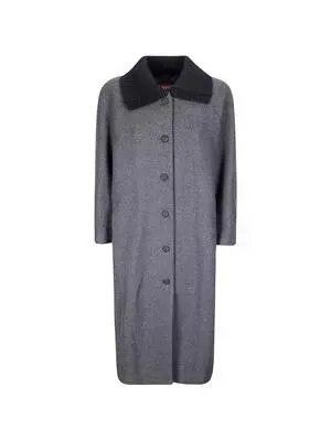 DIESEL® Ribbed-collar Wool-blend Coat