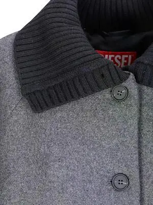 DIESEL® Ribbed-collar Wool-blend Coat