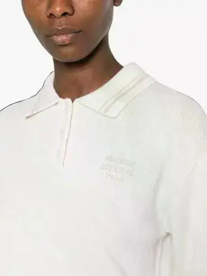 Maison Kitsuné Logo-embroidered Striped-trim Sweater