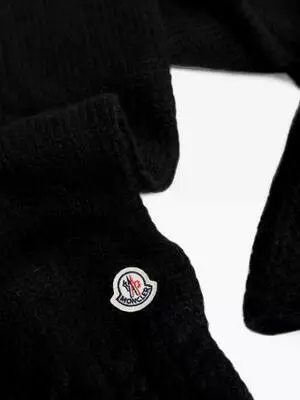 Moncler Cable-knit Logo-patch Scarf