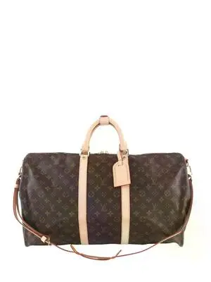 LOUIS VUITTON 2003 Monogram Keepall Bandouliere 55 Travel Bag - Brown
