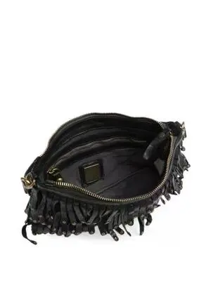 CAMPOMAGGI Fringe-trimmed Studded Leather Clutch Bag