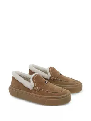 Hogan Shearling-trim Loafers - Brown