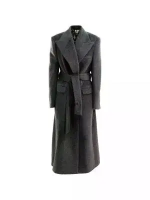 Dolce & Gabbana Belted Brushed Coat - Grey