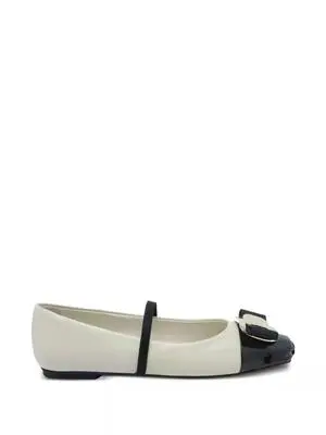 FERRAGAMO New Vara Plate Bicolor Ballet Flats