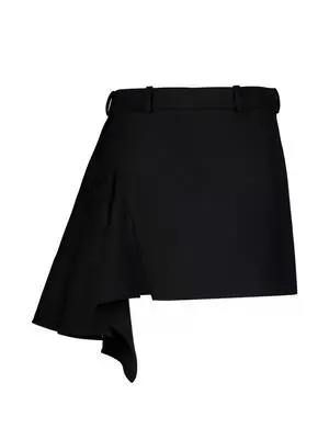 Givenchy Slashed Asymmetric Ruffled Mini Skirt - Black
