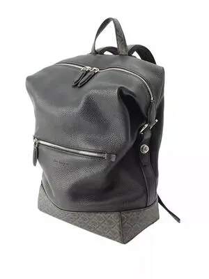FERRAGAMO 2010-2026 Gancini Coated Canvas Trimmed Leather Backpack
