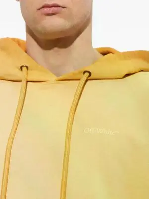 Off-White Logo-print Cotton Hoodie - Orange