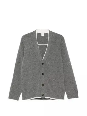 Eleventy Contrast-trim Cardigan - Grey
