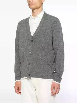 Eleventy Contrast Trim V-neck Cardigan