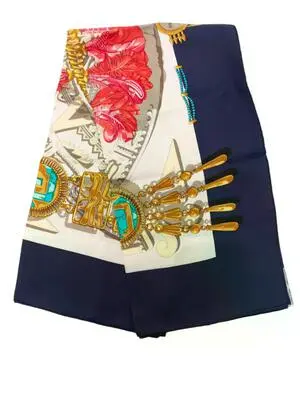 Hermès 20th Century Mexique Silk Scarf 90 Scarves - Blue
