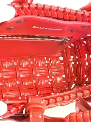 Balenciaga 2018-2026 Faux Leather Bistro Panier Xxs Satchel - Red
