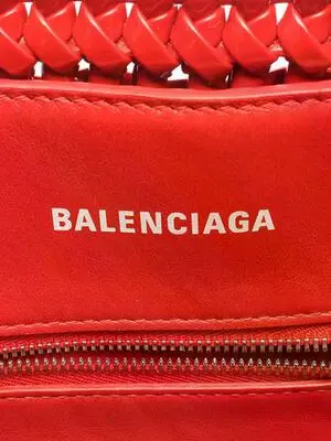Balenciaga 2018-2026 Faux Leather Bistro Panier Xxs Satchel - Red
