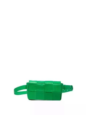 Bottega Veneta 2012-2026 Mini Paper Calfskin Intrecciato Cassette Belt Bag - Green