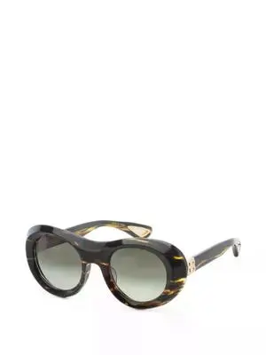 BUGATTI Tortoiseshell-effect Round-frame Sunglasses - Brown