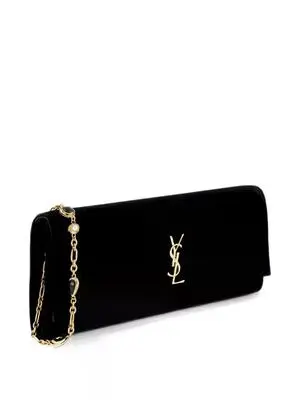 Saint Laurent Kate Velvet Clutch Bag - Black