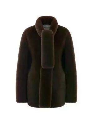VALENTINI 1972 Faux-fur Funnel-neck Jacket - Brown