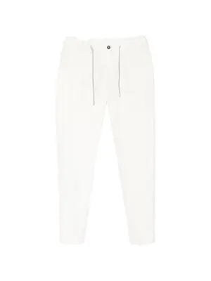 Eleventy Drawstring Pleated Trousers - White